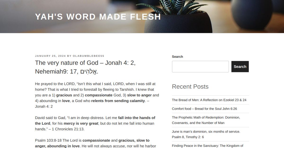 The very nature of God – Jonah 4: 2, Nehemiah9: 17, אֱלהִים. – Yah's ...